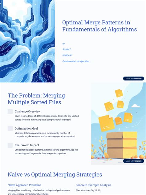 Optimal Merge Patterns In Fundamentals Of Algorithms Pdf Algorithms