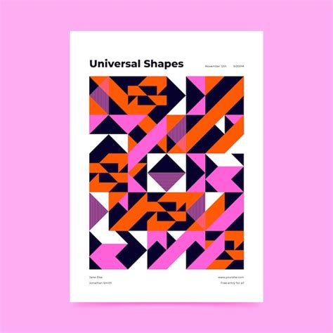 Abstract Geometric Shapes Poster Premium Vector