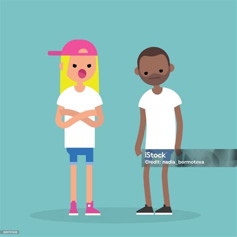 싸움 개념적 그림입니다 2 변론 자입니다 평면 편집 가능한 벡터 일러스트 레이 션 클립 아트 Scandal에 대한 스톡 벡터