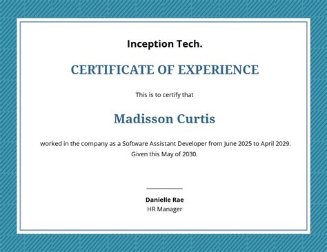 Free Driving Experience Certificate Template Word Doc