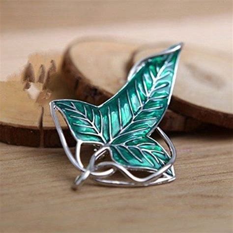 Nice T Green Leaf Elven Pin Brooch Leaf Of Lorien Pendant Etsy