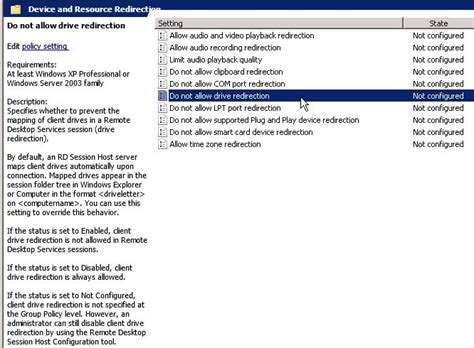 Disabling Drive Mapping On Server 2008