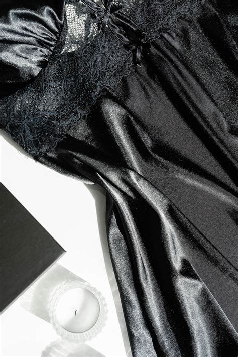 Eyelash Lace And Satin Slip Black Mentionables