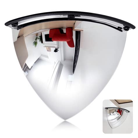 Suzile 1 Pieces Quarter Dome Mirror High Viewing Angle Safety Security Corner Acrylic Convex
