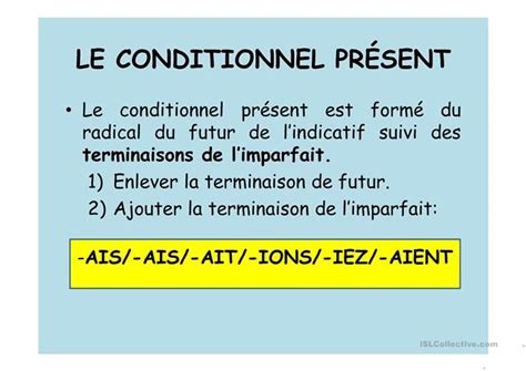 Le Conditionnel Présent Conditionnel Présent Apprendre Le Français