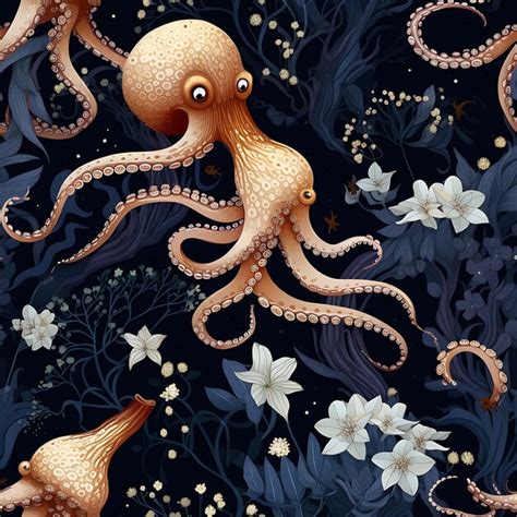 Premium Photo Seamless Pattern Of Octopus Tentacles Octopus Texture