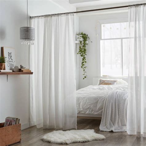 Brilliant Sheer Room Divider Curtain 102 Inch Grommet Curtains