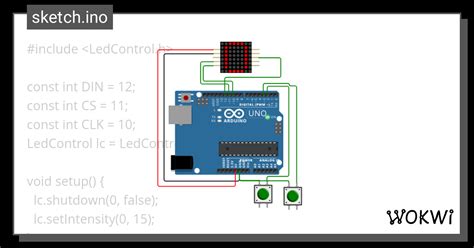 Angka Berurtan Unit 6 Dot Matrix Wokwi ESP32 STM32 Arduino Simulator