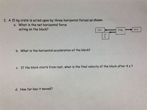Solved For The Following Diagrams Find A The Net Force And Chegg Com