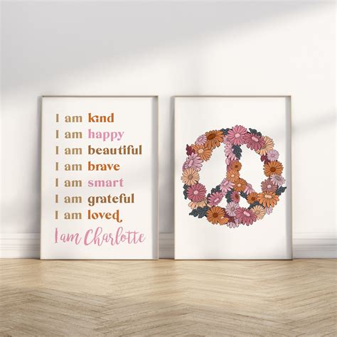 Affirmation Wall Art Ts For Girls Daisy Wall Art Ginger And Holly