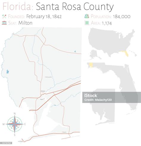 フロリダ州サンタローザ郡の地図 アメリカ合衆国のベクターアート素材や画像を多数ご用意 アメリカ合衆国 イラストレーション インフォ