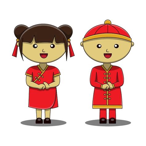 중국 아이 중국 새 해 프리미엄 벡터