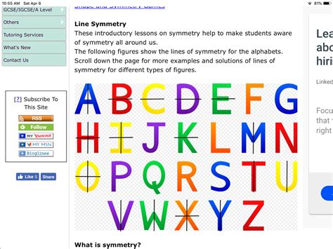 Line Of Symmetry In Alphabet Letters