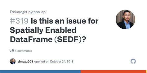 Is This An Issue For Spatially Enabled Dataframe Sedf · Issue 319