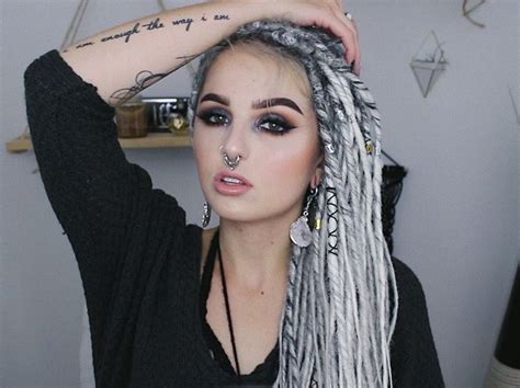 Gray Dreads Ombre Synthetic Dreadlocks Extensions Single Etsy In 2020 Synthetic Dreads