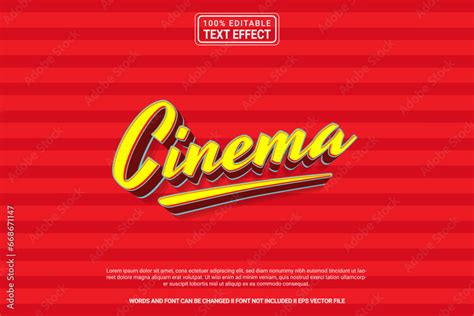 Editable Text Effect Cinema 3d Cartoon Template Style Modren Premium Vector Stock Vector Adobe
