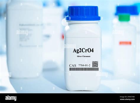 Ag2cro4 Silver Chromate Cas 7784 01 2 Chemical Substance In White Plastic Laboratory Packaging