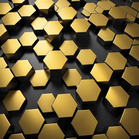 Premium Ai Image Beautiful Yellow Hexagonal Abstract
