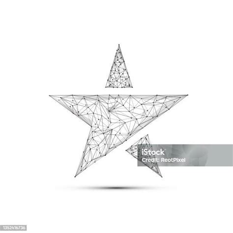 별 기호의 기하학적 다각형 모양 검은 색 벡터 흰색 배경에 디자인의 형태로 포인트 라인 및 낮은 폴리 모양으로 구성 0명에 대한 스톡 벡터 아트 및 기타 이미지 Istock
