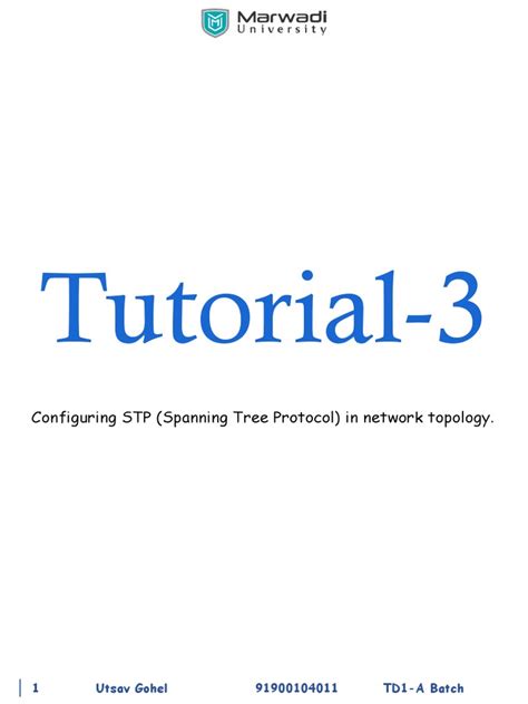 Tutorial 3 Configuring Stp Spanning Tree Protocol In Network Topology