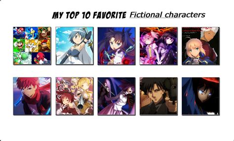 My Top 10 Favorite Fictional Characters By Mariosonicmadokagame On