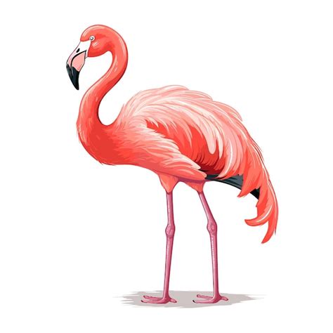 Premium Vector Hand Drawn Solid Color Flamingo Illustration