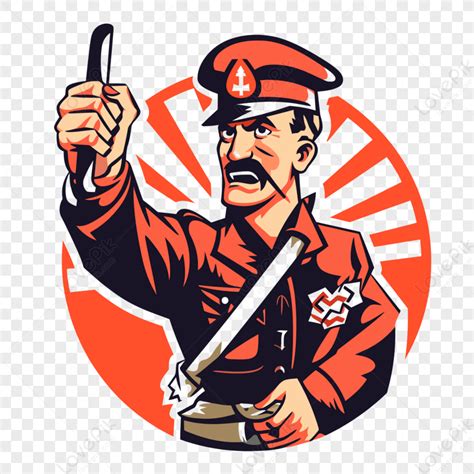 法西斯主義剪貼畫士兵拿著刀和尖手勢卡通 向量 字體eps圖案素材免費下載，可愛卡通圖片，尺寸4267 × 4267px Lovepik