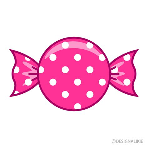 ピンク水玉の飴イラストのフリー素材｜イラストイメージ