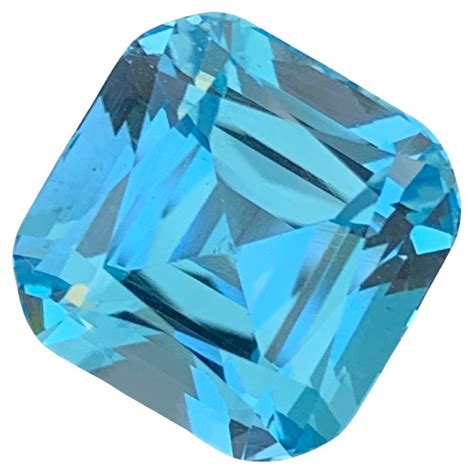 Huge 91 55 Carat Faceted London Blue Topaz Perfect Square Shape Gem For