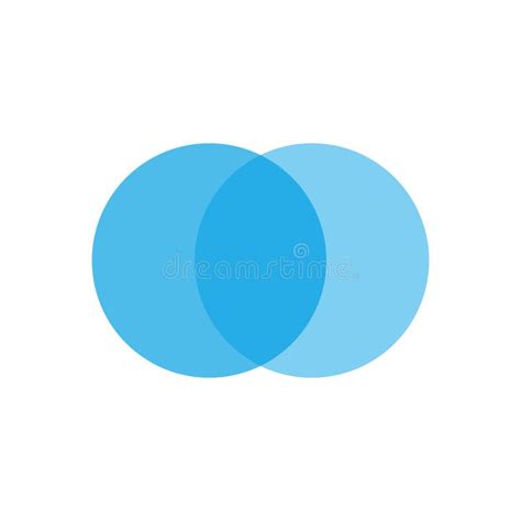 Intersecting Blue Circles And Blue Common Area Vector Stock