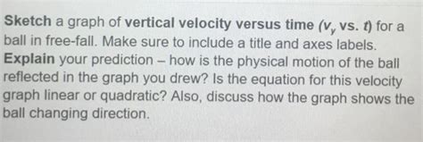 Solved Sketch A Graph Of Vertical Velocity Versus Time V Chegg Com