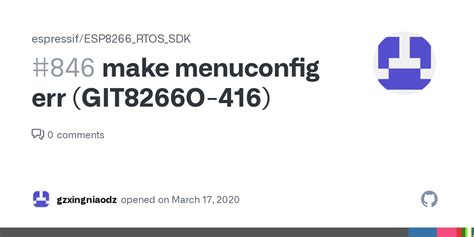 make menuconfig err git8266o 416 · issue 846 · espressif esp8266