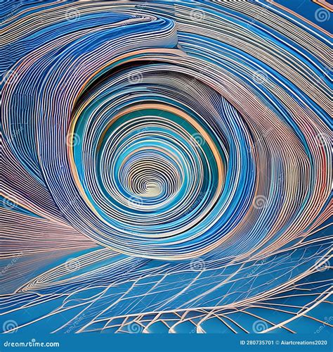 A Symmetrical Composition Of Intersecting Curves And Spirals In