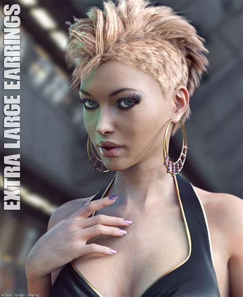 Extra Large Earrings For Genesis 3 Females Daz 3d