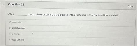 Solved Question 115 ﻿ptsan ﻿is Any Piece Of Data That Is