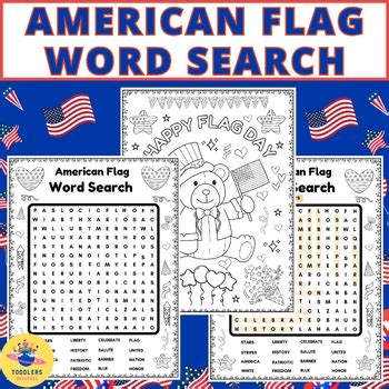 American Flag Word Search Flag Day Word Search Puzzle And Coloring Page