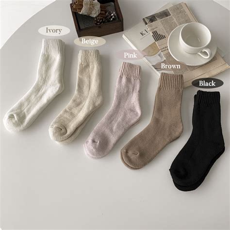 도톰기모안감 소프트 미카 기모안감 도톰 겨울 중목 삭스 롱 양말 5color