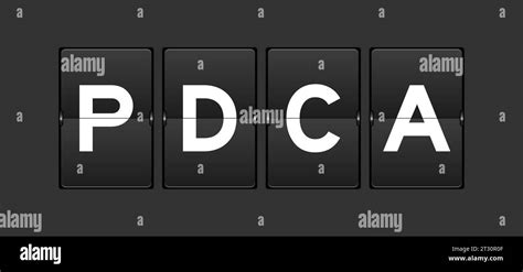 Black Color Analog Flip Board With Word Pdca Abbreviation Of Plan Do