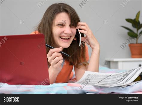 Girl Laughs While Image And Photo Free Trial Bigstock