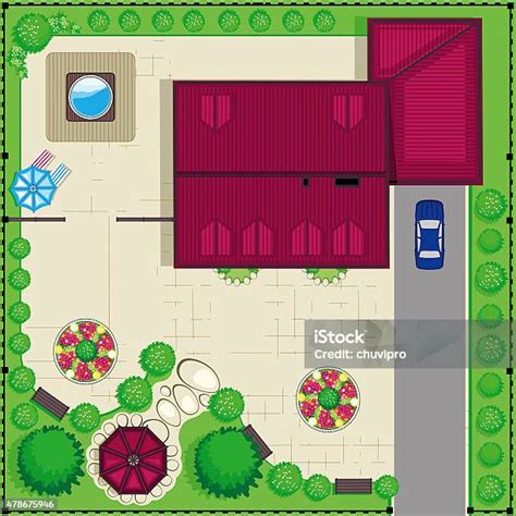 Residential House Plan Top View向量圖形及更多2015年圖片 2015年 住宅內部 住宅區 Istock