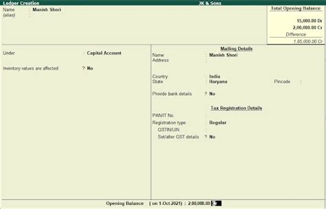 How To Create A Ledger In Tally