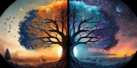 Premium Photo Dreamlike Fantasy Hand Drawn Style Of Life Tree