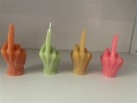 Middle Finger Candle Etsy