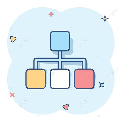 Comic Style Organizational Chart Icon With Splash Effect Vector