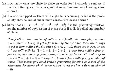 Solved Computing Coefficients Of Generating Functions A How Many