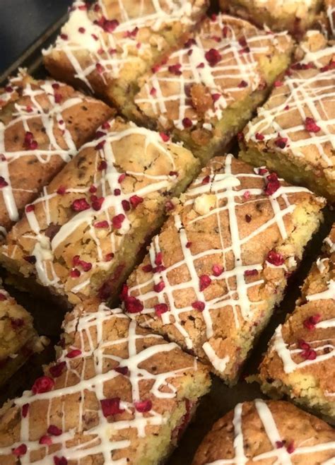 Raspberry White Chocolate Blondies Cookies And Milk