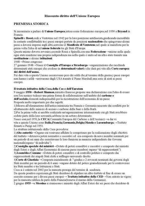 Riassunto Calamia Diritto Dellue Docsity