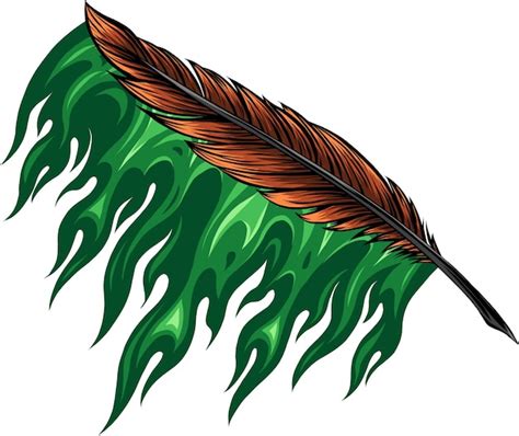 Premium Vector Fire Flaming Feather Vector Illustration