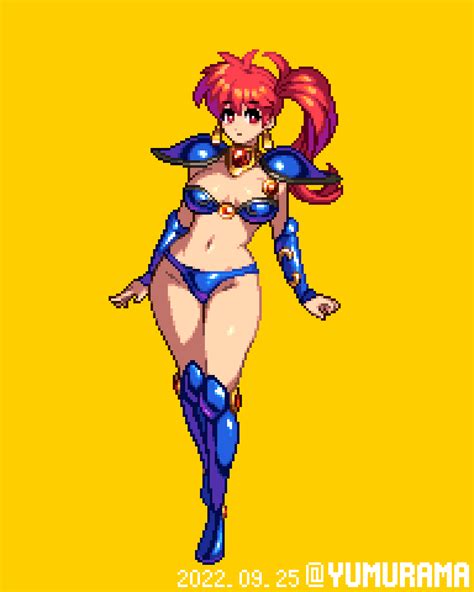 湯村きの 🔞11月からのドット絵仕事募集中 On Twitter レダの陽子 ドット絵 幻夢戦記レダ 女戦士 ビキニアーマー