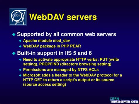 PPT Web Based File Systems And WebDAV Gateway Services To CERN DFS File System PowerPoint